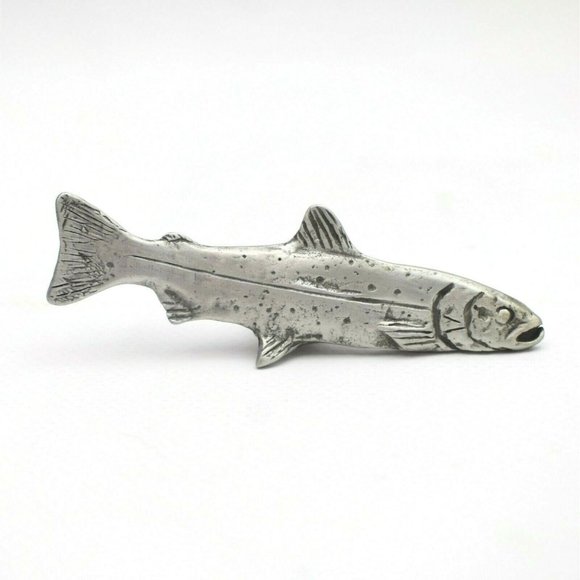 Unmarked | Accents | Pewter Knobs Drawer Pulls Fish Trout Pewter Right ...